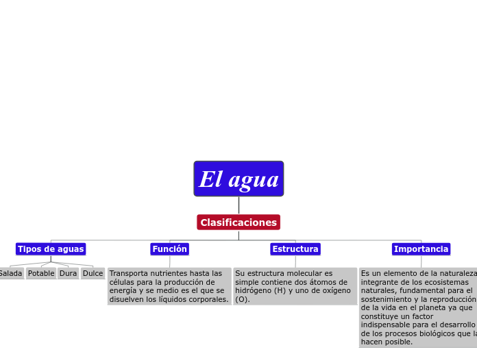 El agua - Mind Map